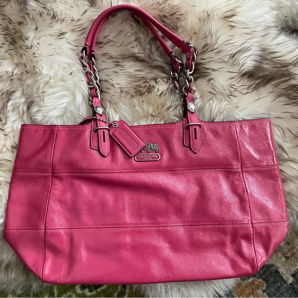 Coach | Bags | Coach Madison Tribeca Pink Patent Leather Like New ...